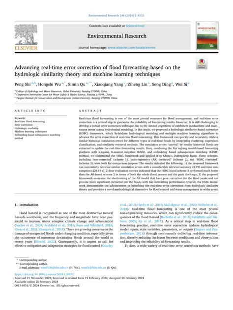 pdf advancing real time error correction of flood forecasting based on the hydrologic
