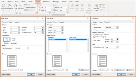 Ms Word Using The Page Setup Dialog Box For Fluk3 Sake