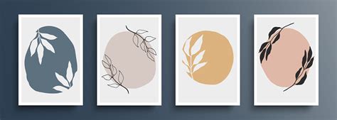 식물 배경 설정 손으로 그린 보헤미안 단풍은 추상적인 모양으로 드로잉을 덮습니다 크리에이티브 그래픽 디자인의 추상적인 꽃 배경 0명에 대한 스톡 벡터 아트 및 기타 이미지