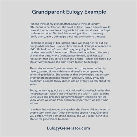 6 Grandparent Eulogy Examples Eulogies By Jen