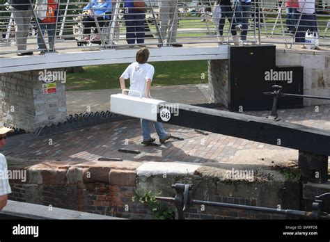 Woman Pushing Lock Gate Hi Res Stock Photography And Images Alamy