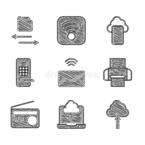 Set Mail And E Mail Network Cloud Connection Cloud Upload Smart