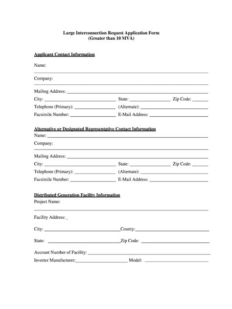 Fillable Online Large Interconnection Request Application Form Large Interconnection Request