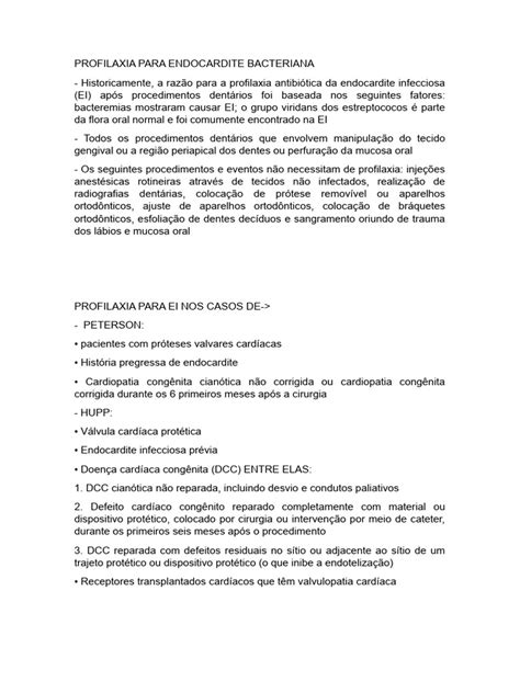 Profilaxia Para Endocardite Bacteriana Pdf