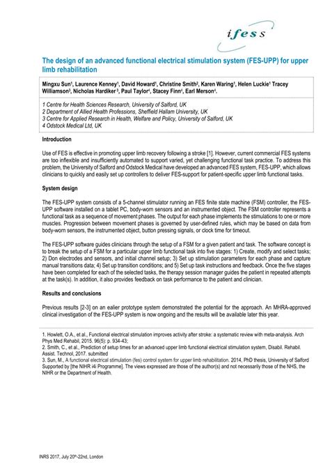 Pdf The Design Of An Advanced Functional Electrical Stimulation