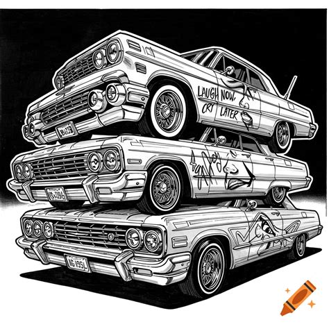 Pencil Drawings Of Lowrider Cars Art Low Rider Stock Illustrations