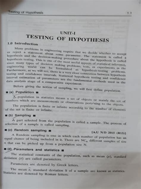 9 Nov Maths Notes Pdf Statistics Statistical Hypothesis Testing