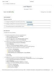 Configuring IP Addresses Lab Report Task Summary Course Hero