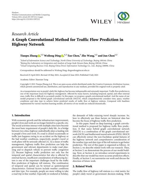 Pdf A Graph Convolutional Method For Traffic Flow Prediction In