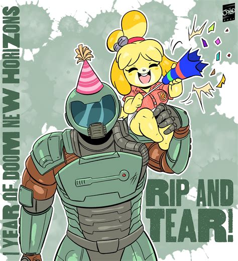 Its Their Day Doomguy And Isabelle Know Your Meme