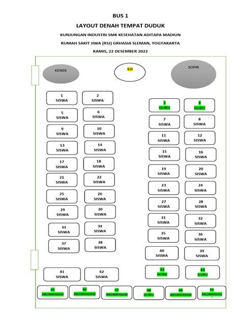 layout denah seat bus pdf