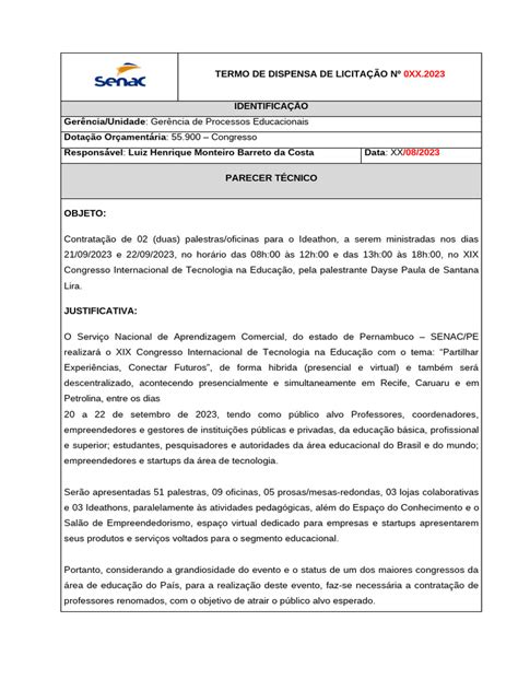 Termo De Dispensadayse Pdf