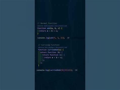 Currying Functions vs Normal Functions in JavaScript #shorts #coding #tips - YouTube