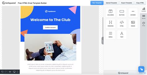 Welcome Email Template Html Email Builder Gosquared Gosquared Blog