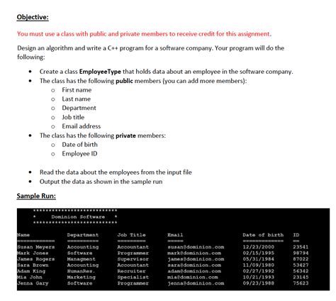 Solved Objective You Must Use A Class With Public And Chegg
