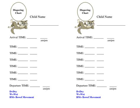 Diaper Changing Chart Printable Diaper Changing Log