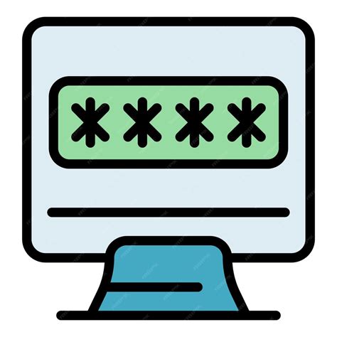 Premium Vector Computer Password Icon Outline Vector System Lock Secure Cyber Color Flat