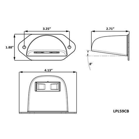 Optronics License Light 1 Led Surf Ear Mount Hard Wired Lpl59cb