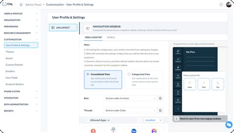 How Can An Admin Customize The Navigation Sidebar For The Organization