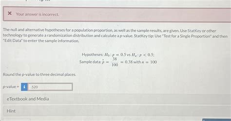 Solved Your Answer Is Incorrectthe Null And Alternative