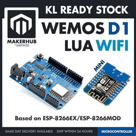 Arduino WeMos Compatible WeMos D1 WIFI UNO ESP8266 IOT Project MakerHub Malaysia Robotic