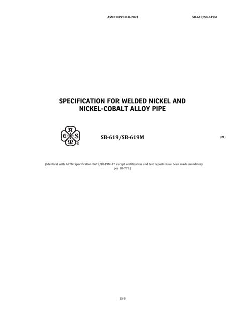 Sb 619 Asme Bpvc 2021 Sección Ii Part B Download Free Pdf Pipe