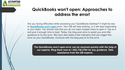 PPT Simple Solutions For When QuickBooks Won T Open PowerPoint Presentation ID