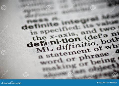 Word Definition In The Dictionary Stock Image Image Of Black Macro