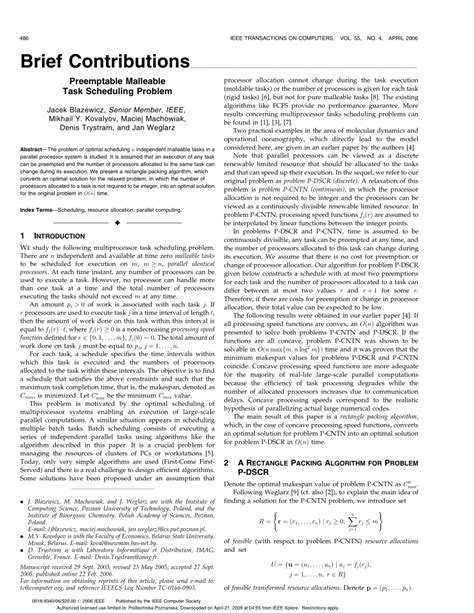 pdf preemptable malleable task scheduling problem