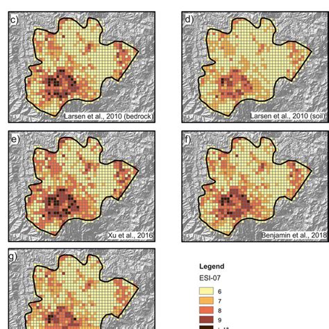 Grid Maps Of Esi 07 Local Intensity Obtained By Adopting Different Download Scientific Diagram