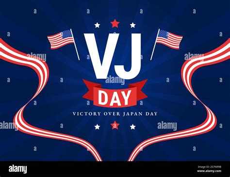 Vj Victory Over Japan Day Celebrate Vector Illustration With United