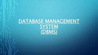 Basics Of Database Management System DBMS PPTX