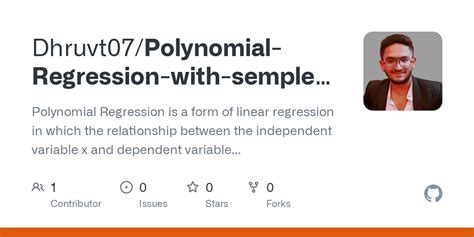 GitHub Dhruvt Polynomial Regression With Semple Data Polynomial Regression Is A Form Of