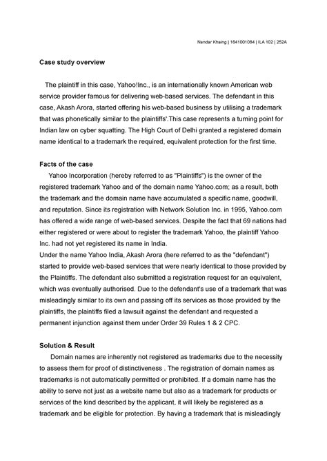 Passing Off Assignment Nandar Khaing 1641001084 Ila 102 252a