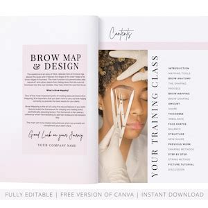 Brow MAPPING Editable Workbook, Brow Mapping Student Practice, Eyebrow ...