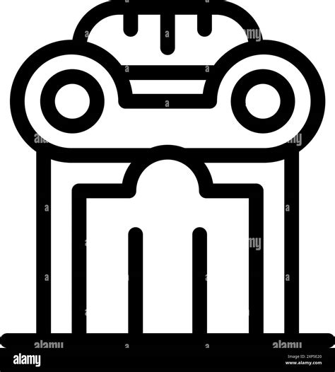 Line Drawing Of An Ionic Order Column Symbolizing Ancient Greek