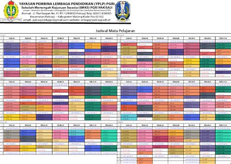 Source Code PHP Sistem Penjadwalan Mata Pelajaran Sekolah SMA