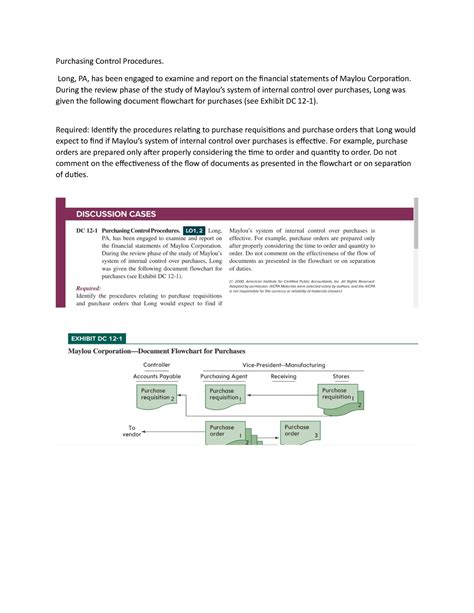 Purchasing Control Procedures Question Purchasing Control Procedures Long Pa Has Been