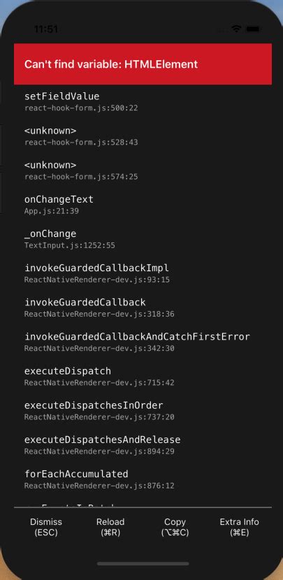 Can T Find Variable HTMLElement Crash React Native Issue 338 React Hook Form React Hook