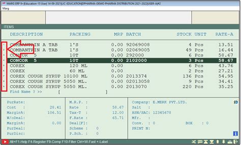 How To Hide Serial Number From Item List In Marg Software