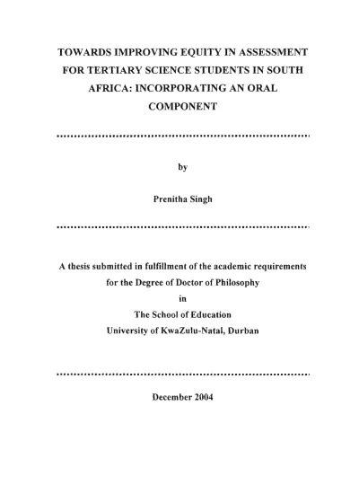 Theoretical Framework Towards Improving Equity In Assessment For