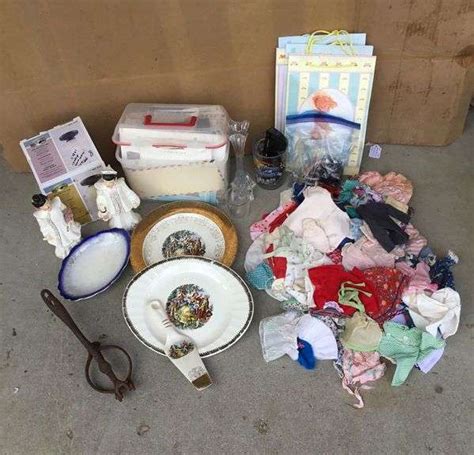 Various Doll Clothes Collectible Dishes Ceiling Light Fixture And More Sherwood Auctions