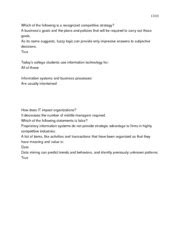 CIS Assignment 1 Answers 13 01 Whichofthefollowingisarecognizedcompetitivestrategy