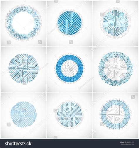 Set Vector Technology Cpu Designs Square Stock Vector Royalty Free 604711955 Shutterstock
