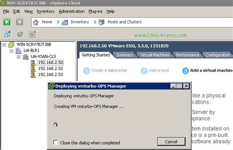 how to deploy vmturbo operation manager unixarena