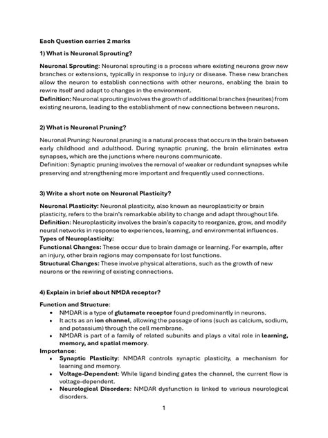 important internal examination very short qa pdf nmda receptor