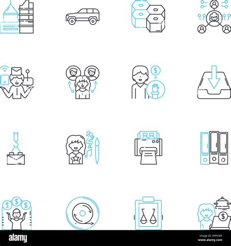 Remote Industry Linear Icons Set Remote Virtual Telecommuting Digital Connectivity