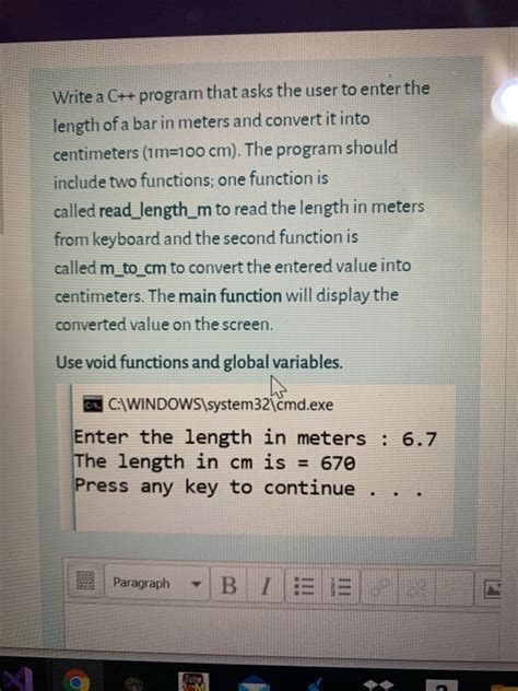 Solved Write A C Program That Asks The User To Enter The