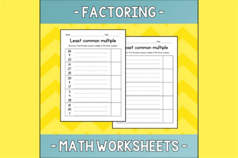 Find The LCM Of Numbers Worksheets Graphic By Atlasart Creative Fabrica