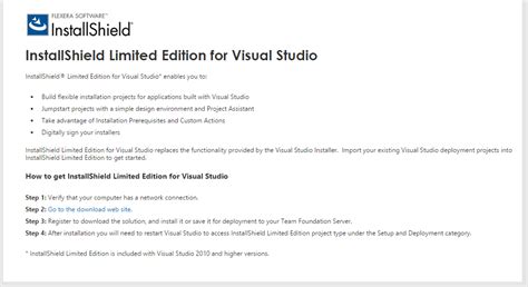 Visual Studio How To Enable InstallShield Limited Edition Stack Overflow